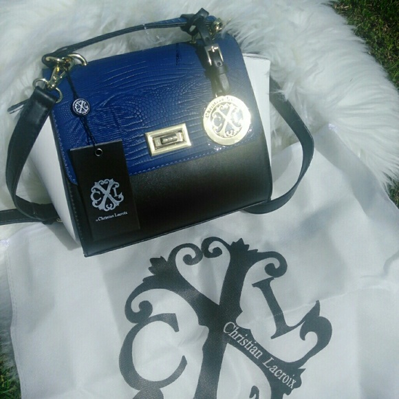 Christian Lacroix | Bags | Blue And White Christian Lacroix Cross Body ...